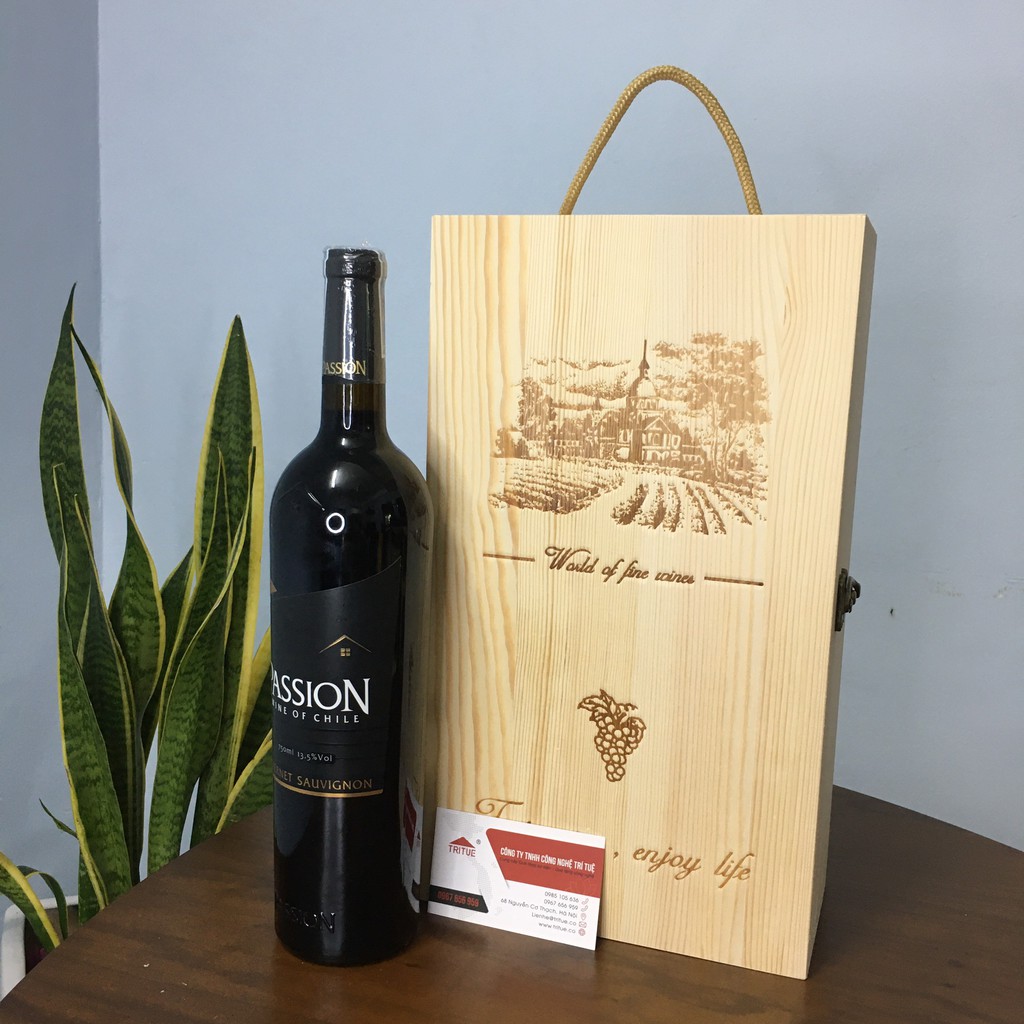 Hộp đôi đựng 2 chai rượu vang- hộp đựng rượu bằng gỗ thông | Shopee ...