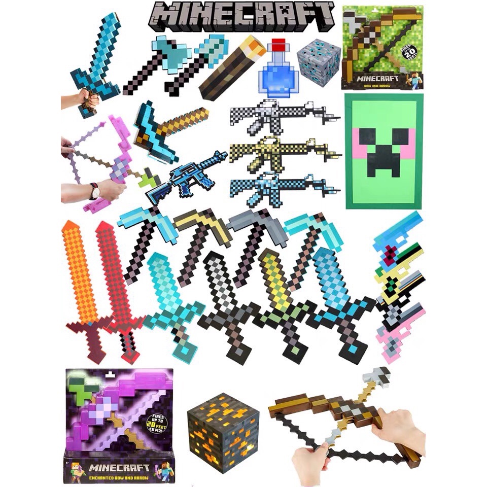 [Hot Hot] Đồ chơi kiếm cúp rìu xẻng súng Minecraft - tặng thẻ bài ...