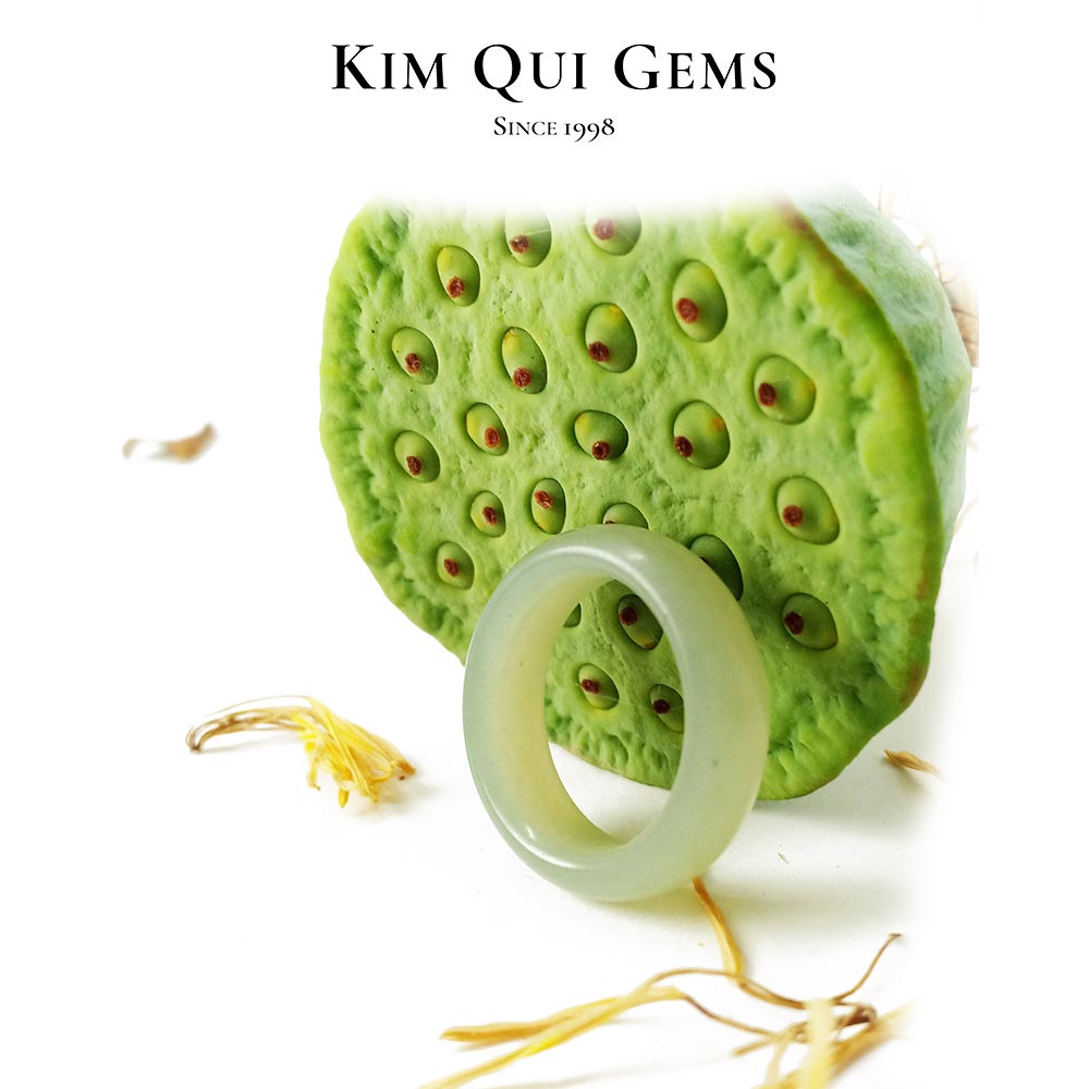 [Kim Qui Gems] Nhẫn Hòa Điền Màu Xanh Lục Nhạt | Shopee Việt Nam