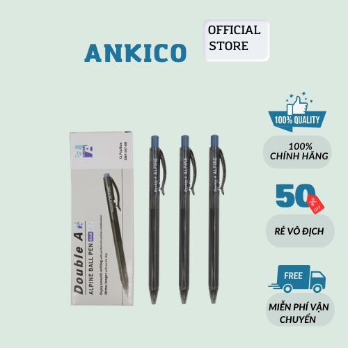 Hộp 12 Bút bi Alpine Double A bút bi ngòi 0.7mm nét đậm màu xanh giá rẻ ...