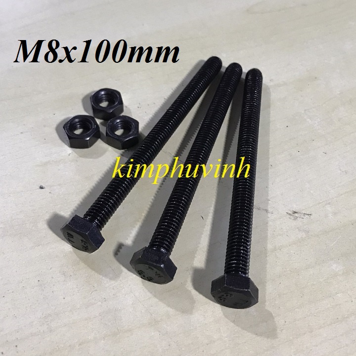 10 BỘ - 8x100mm BULONG THÉP ĐEN - BULON ĐEN 8.8 ( BULON + TÁN) | Shopee ...