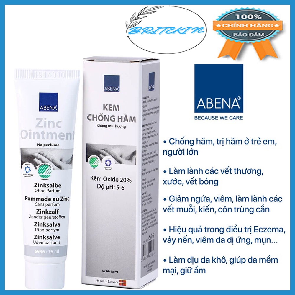 Kem Chống Hăm Abena Zinc Ointment 15ml Đan Mạch | Shopee Việt Nam
