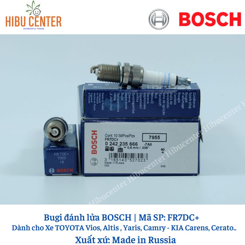 Bugi Chân Ngắn BOSCH Fr7dc+ và FR7KCX+ Cho xe Vios, Altis, Camry, Cerato, Mazda 626/323, Hyundai ...