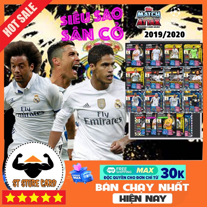 [Bộ 16] Thẻ cầu thủ bóng đá size Poca REAL MADRID MATCH ATTAX VIỆT NAM ...