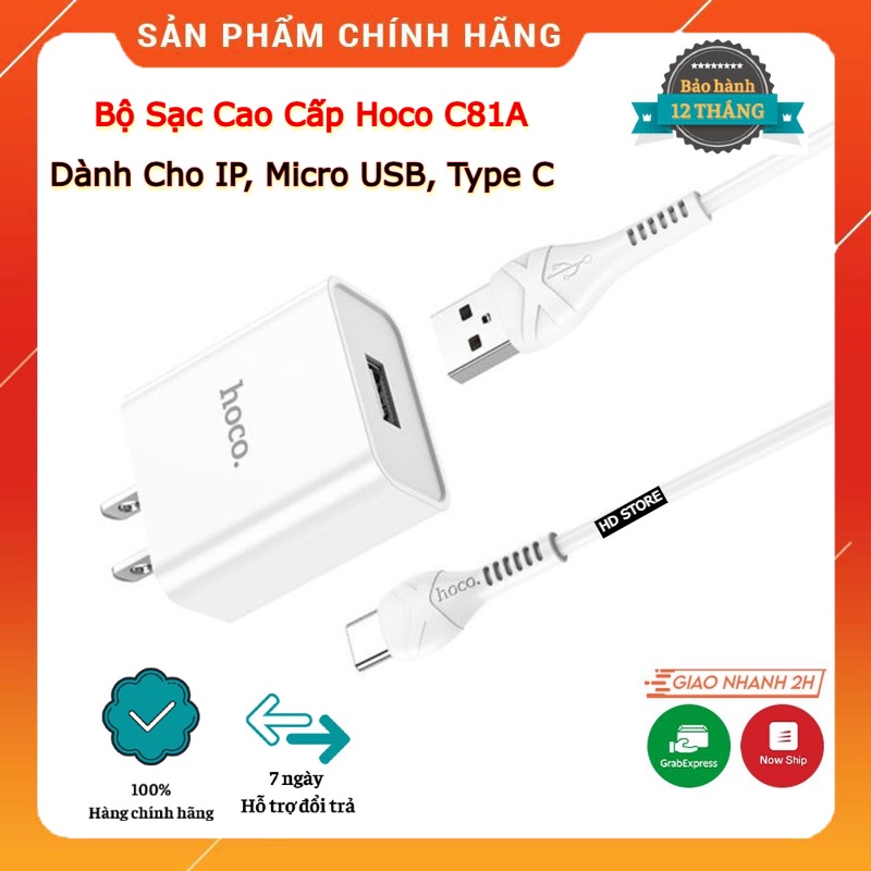 Bộ Sạc Nhanh Hoco C81A Hàng Chính Hãng . Sạc Hoco C81A Hỗ Trợ Sạc 2.1A ...