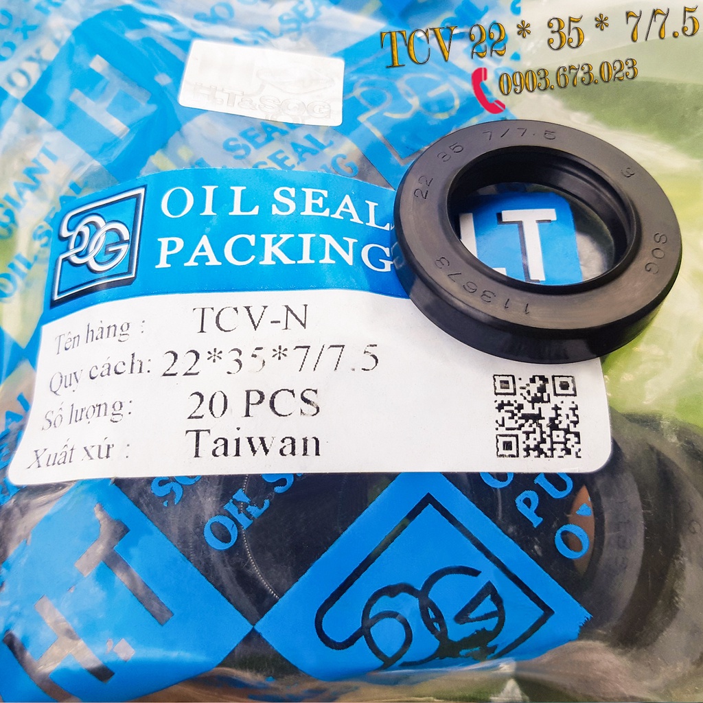 Phốt dầu SOG TCV 22*35*7/7.5, Phớt chặn nhớt trục lái chuyên cho phụ tùng ô t và xe cơ giới ...