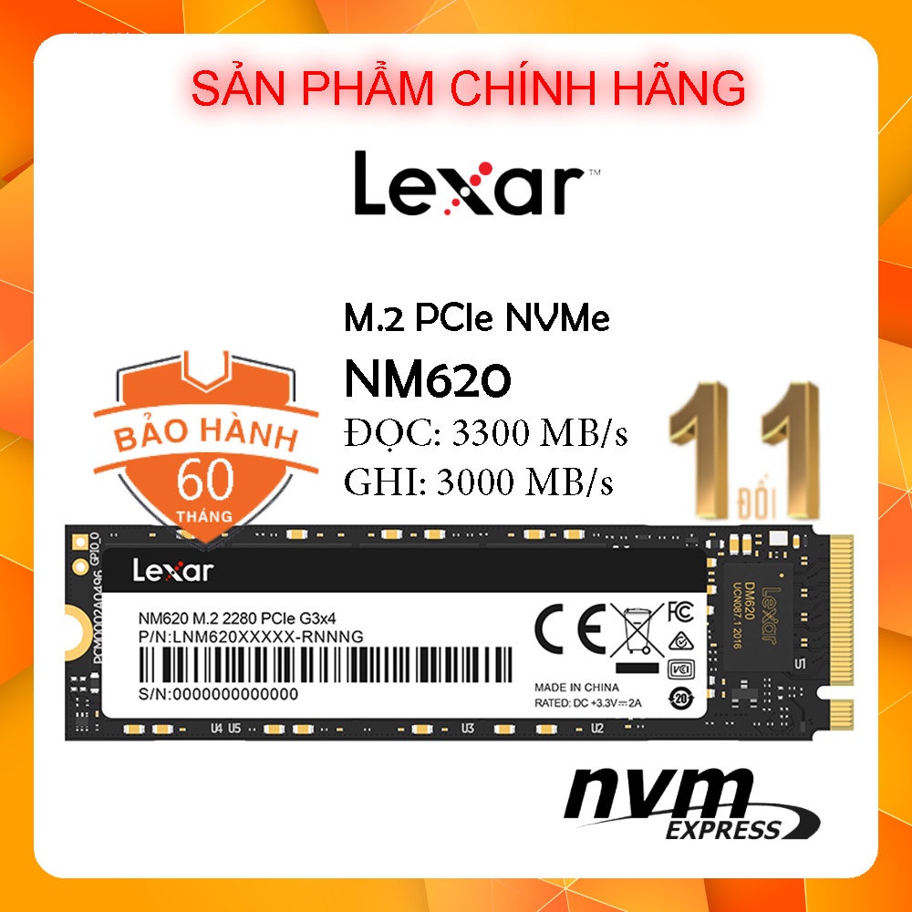 Ổ cứng SSD Lexar NM620 256G 512G - M2 2280 PCIe NVMe - Model mới 2021 | Shopee Việt Nam