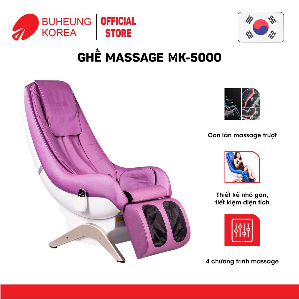 Ghế Massage Buheung MK-5000 Smart-S, con lăn massage trượt, thiết kế nhỏ gọn - Bảo hành chính ...