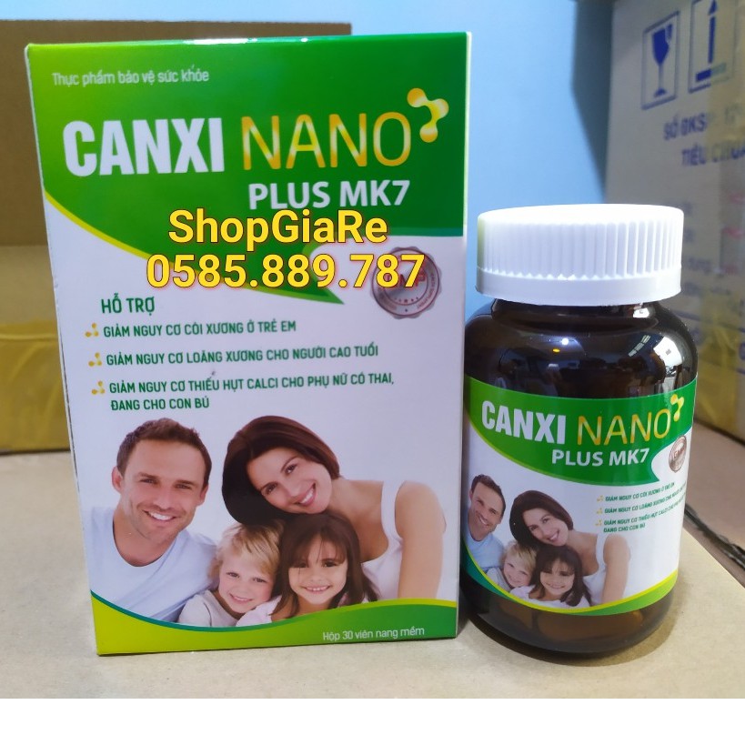 Canxi Nano Plus Mk7 Bổ sung canxi, chống còi xương, loãng xương, phát ...
