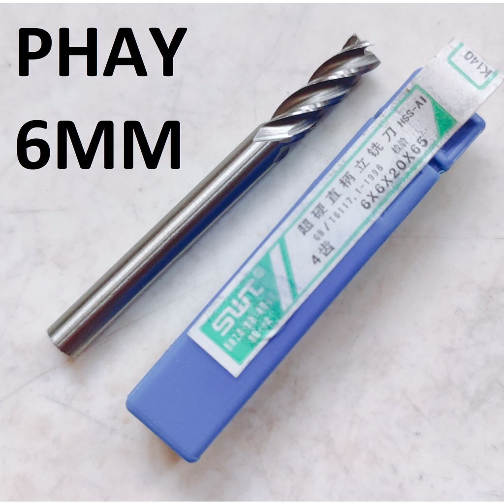 Mũi phay 6mm, 4 me cắt, chất liệu thép gió | Shopee Việt Nam