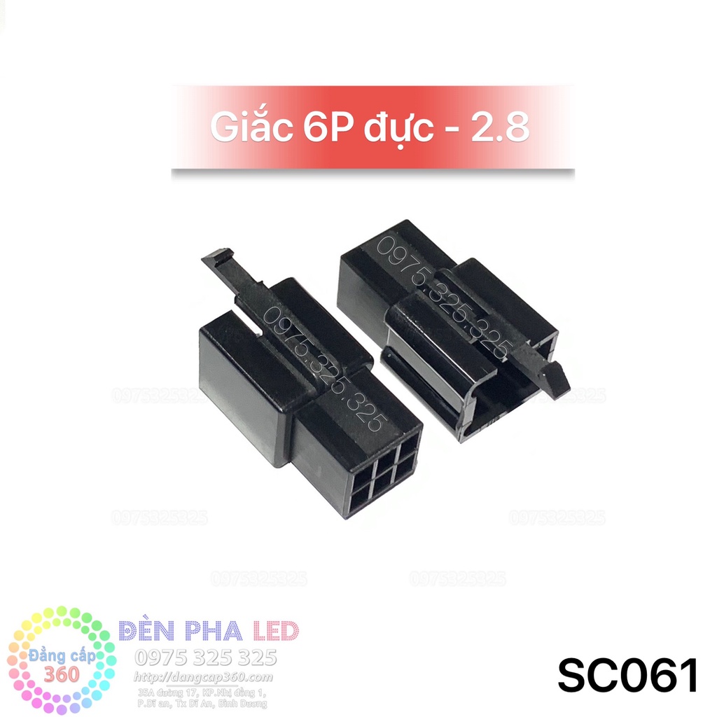 [10 đầu] giắc nhựa 6 lỗ 2.8 ĐỰC -- ĐEN - lổ cos jack 6p pin socket ...