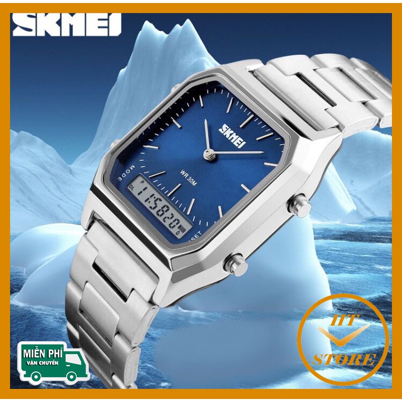 Đồng hồ nam chính hãng SKMEI WR 30M đồng hồ điện tử mặt vuông | Shopee ...