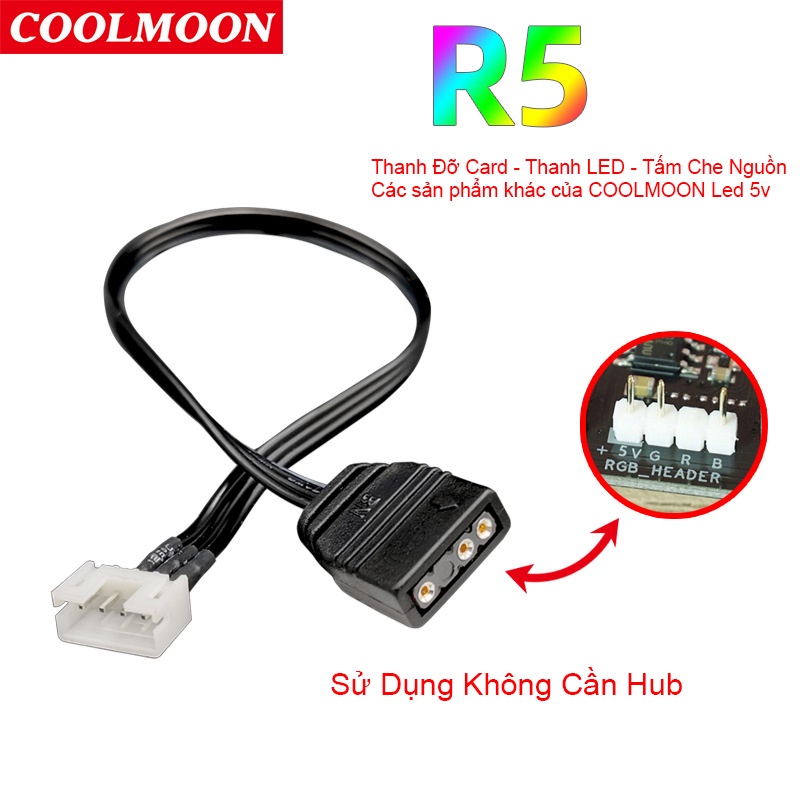 Dây Chuyển Nguồn Hub Coolmoon Ra Led ARGB sử dụng cho Tản Jonsbo CR ...