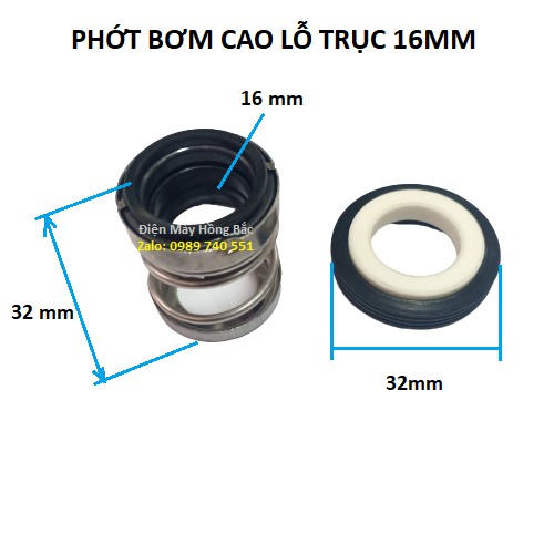 Phớt bơm nước 16mm cao - phớt bơm nước lò xo trục 16mm | Shopee Việt Nam