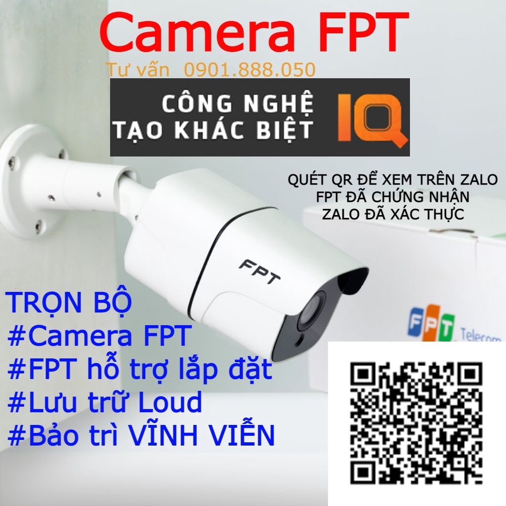 Camera FPT IQ ngoài trời FullHD 1080p Camera wifi fpt ip giám sát ...
