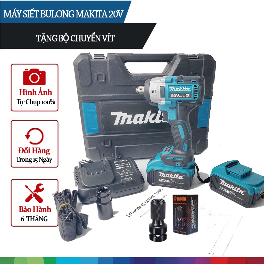 Máy Siết Bulong Makita 20V Lõi Đồng Không Chổi Than Tặng bộ chuyển vít | Shopee Việt Nam