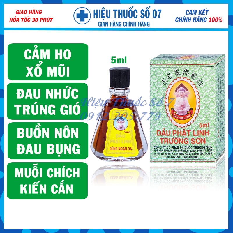 Combo 12 chai Dầu Phật Linh Trường Sơn chai 5ml (1 lốc 12 chai) - Hàng chính hãng có hóa đơn VAT ...