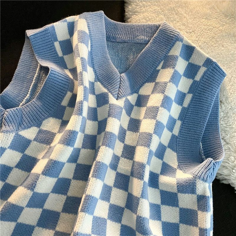 Áo gile nữ Khoác Sweater Dệt Kim Mỏng áo đỏ Cổ Chữ V Dễ Phối Đồ Thời ...
