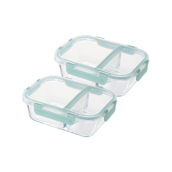 Hộp thủy tinh chia 2 ngăn, 3 ngăn chịu nhiệt Glass Food Container ...