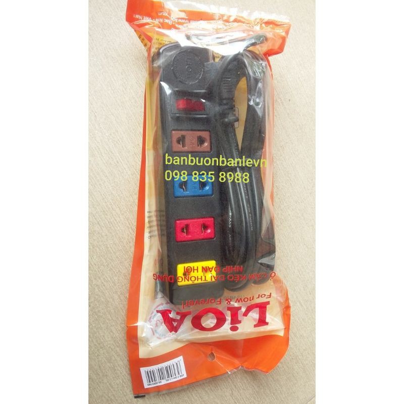 Ổ cắm kéo dài 4 lỗ 2 chấu có công tắc Lioa - 4TS | Shopee Việt Nam