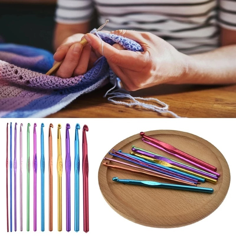 Set 8 Kim Đan Len Bằng Nhôm Nhiều Kích Cỡ Màu Sắc Ngẫu Nhiên | Shopee ...