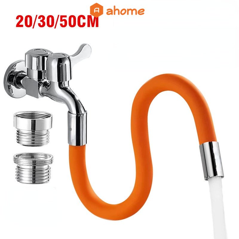 Ống nối dài vòi nước, đầu nối dài vòi nước rửa tay bát chén 20/30/50cm xoay 360/720 độ uốn cong ...