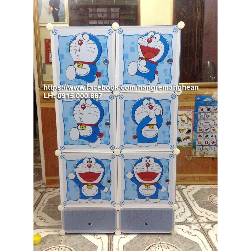 Tủ doremon 6 ô + 2 ô giày | Shopee Việt Nam