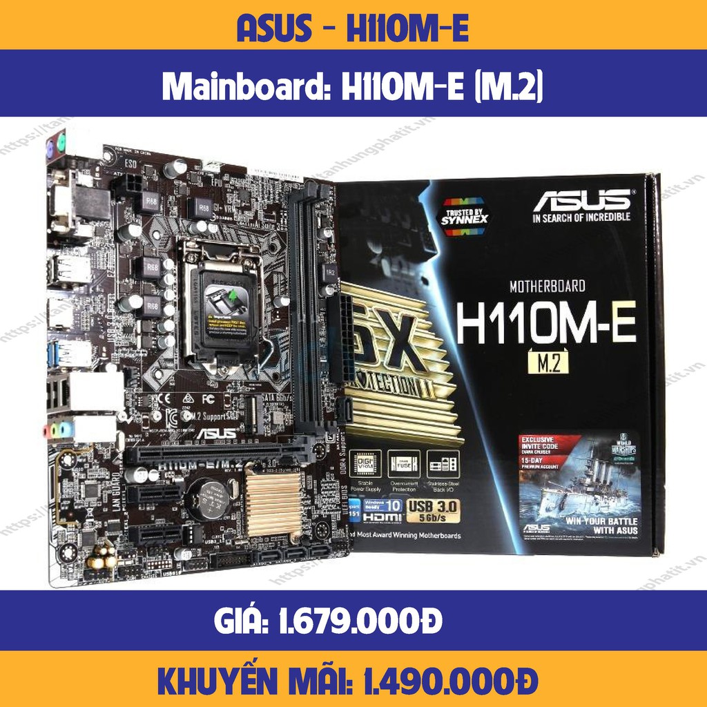 MAIN ASUS H110M-E/M2 Chipset Intel H110/ Socket LGA1151/ VGA onboard ...