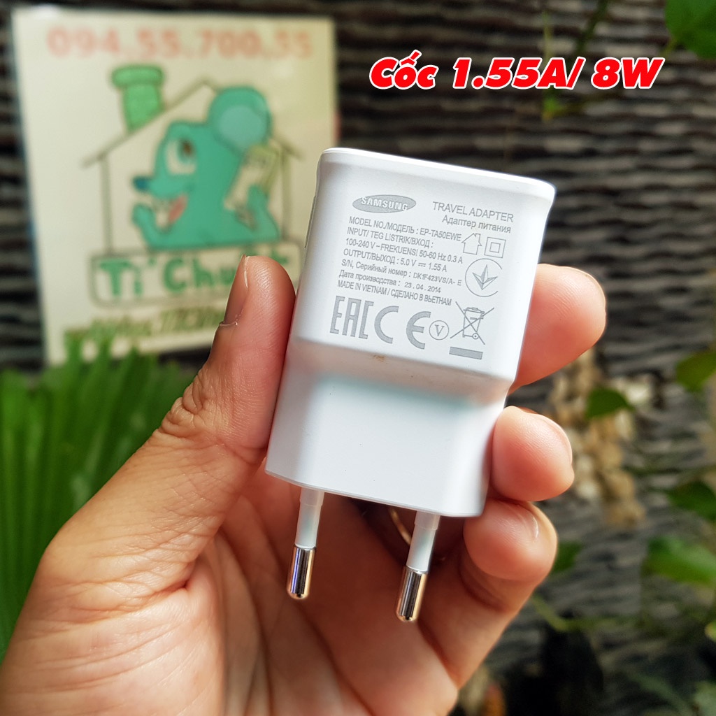 [ZIN MÁY] Sạc Samsung 8W 1.55A EP- TA50 Chính Hãng Galaxy J Series- A02s/A10s- Tab A7/ A8/ S6 ...