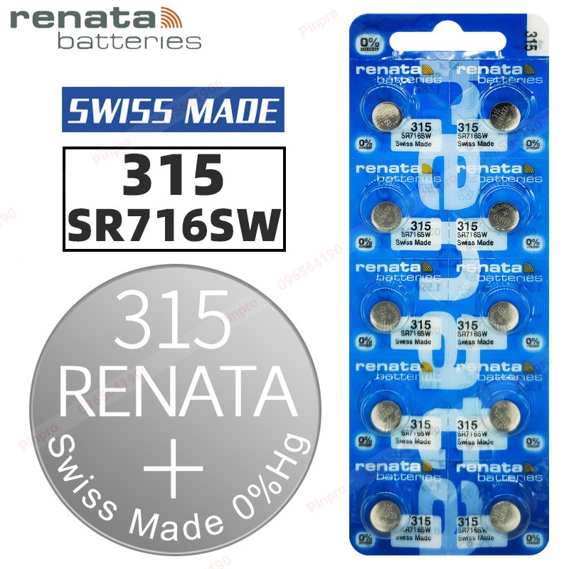 Pin Renata 315 SR716SW pin đồng hồ Thụy Sỹ chính hãng (vỉ 1 viên ...