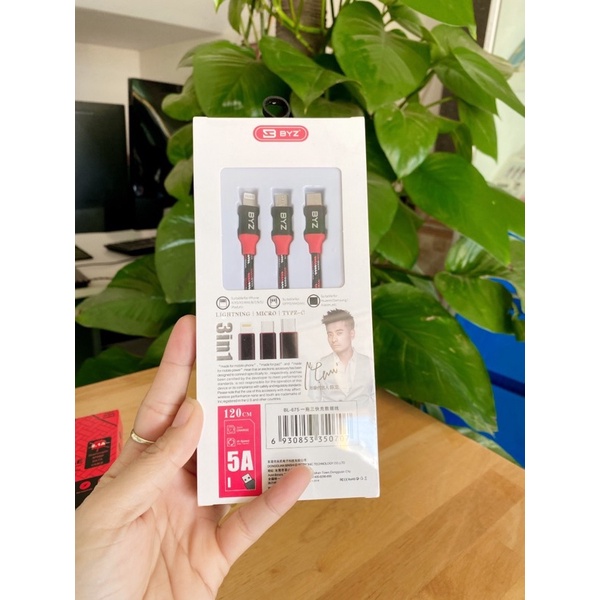 DÂY SẠC ĐA NĂNG BYZ 3 ĐẦU SẠC NHANH 5A ( IP-C-V8) - HÀNG CHÍNH HÃNG | Shopee Việt Nam
