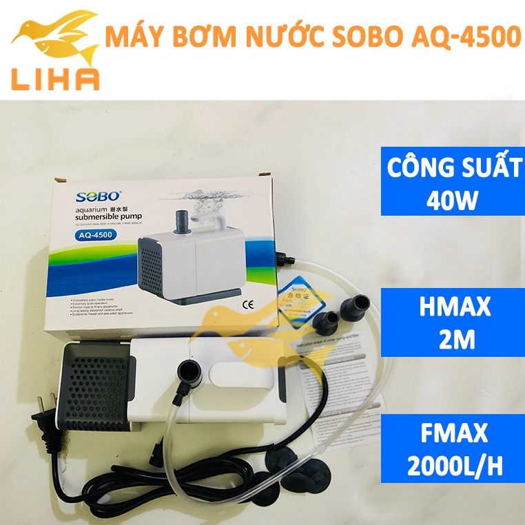 Máy Bơm Nước Sobo AQ4500 (40W-2000L/H-2M) - Máy Bơm Nước Bể Cá | Shopee Việt Nam