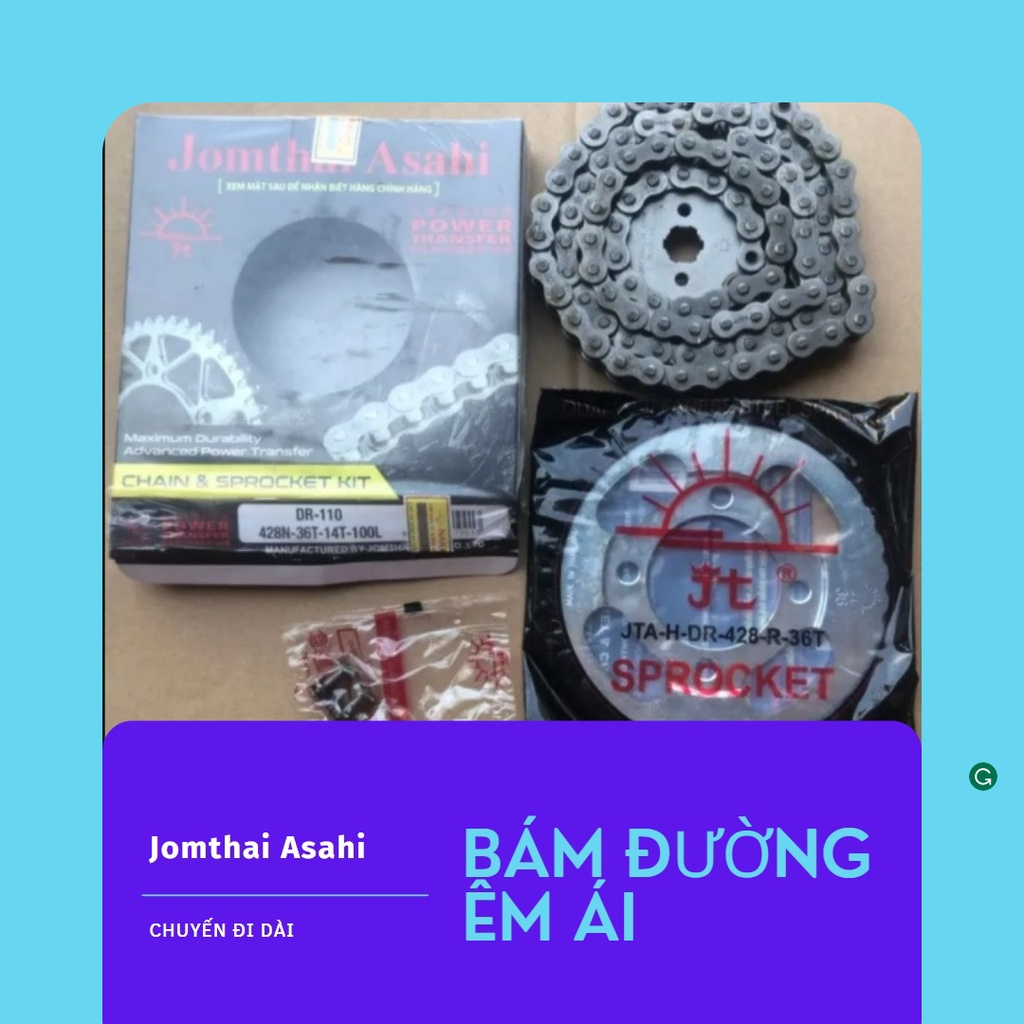 Bộ nhông sên dĩa mặt trời đen Jomthai Asahi - Wave RS (Nhật) WA125 (14T-36T-106L) | Shopee Việt Nam