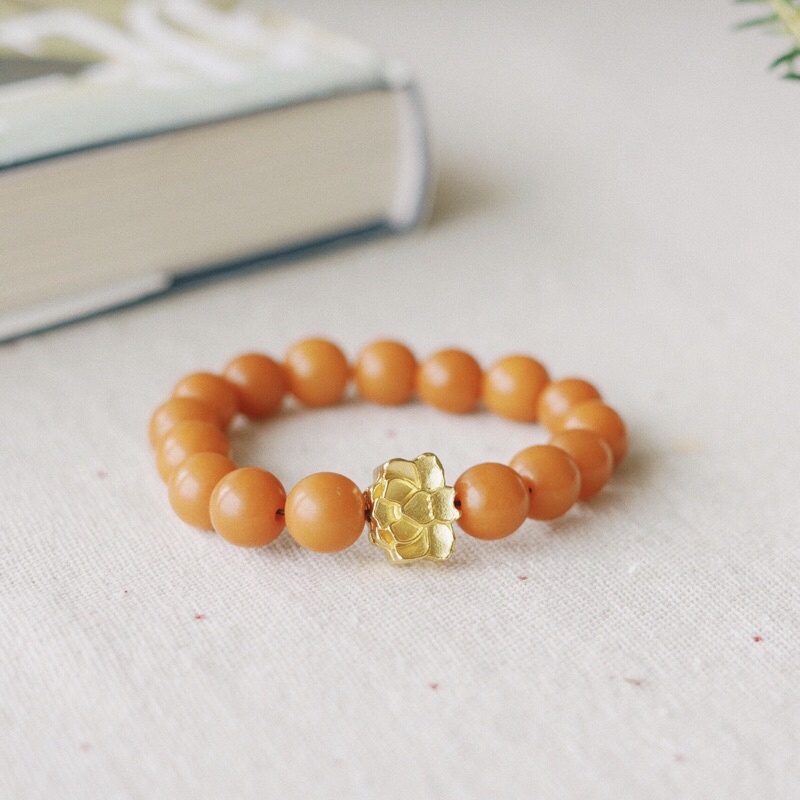 Vòng tay gỗ Bồ Đề mix charm sen mạ vàng | Shopee Việt Nam
