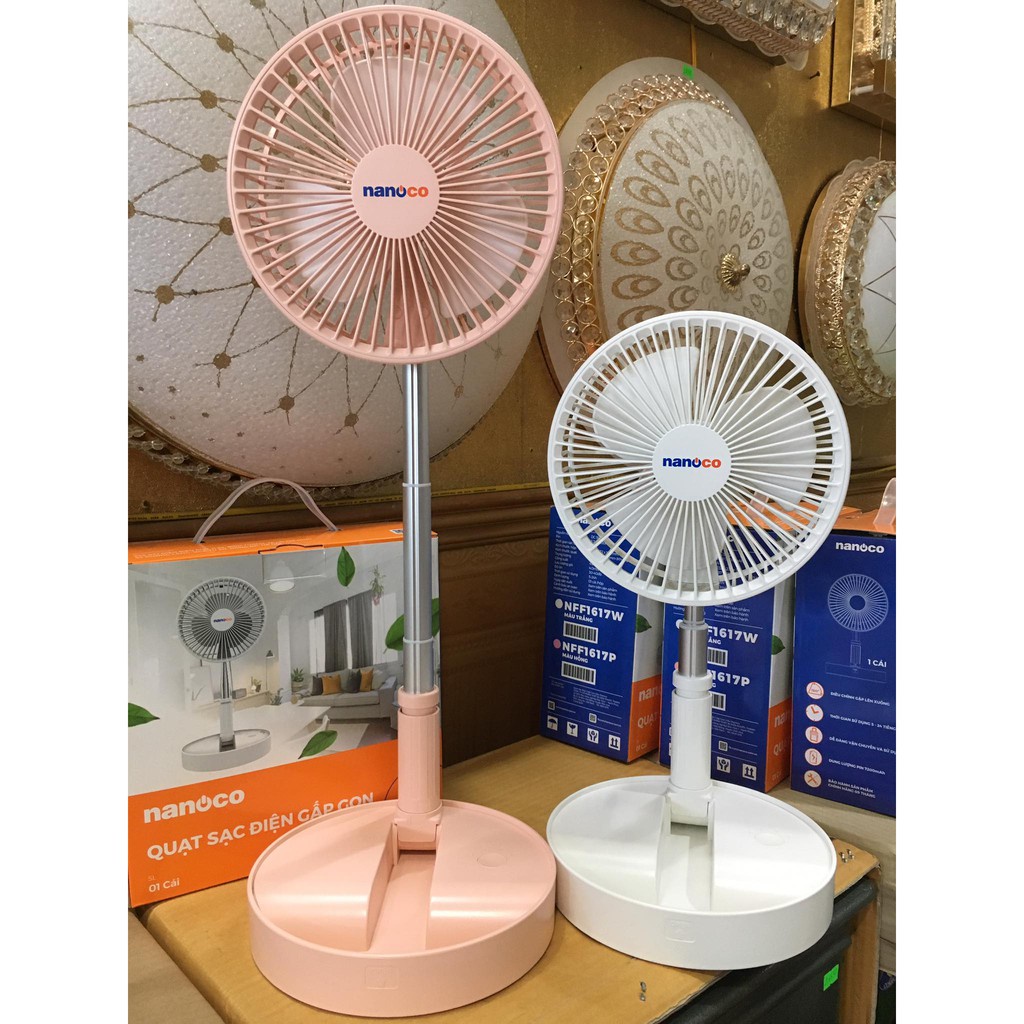 Quạt Sạc Tích Điện Gấp Gọn NFF1617P Siêu Mát Không Ồn NANOCO (Hàng ...