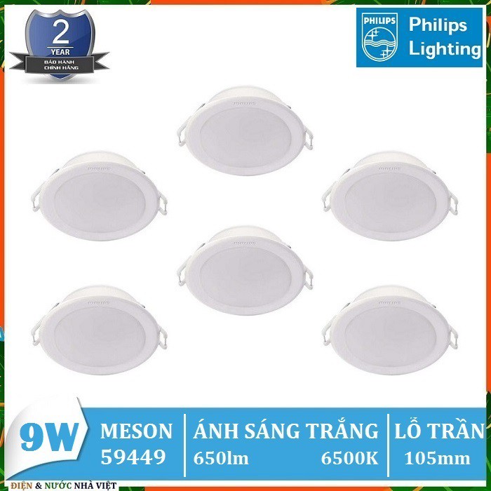 COMBO 6 BỘ - BÓNG ĐÈN LED 9W PHILIPS MESON GEN3 59449 ÂM TRẦN DOWNLIGHT ...