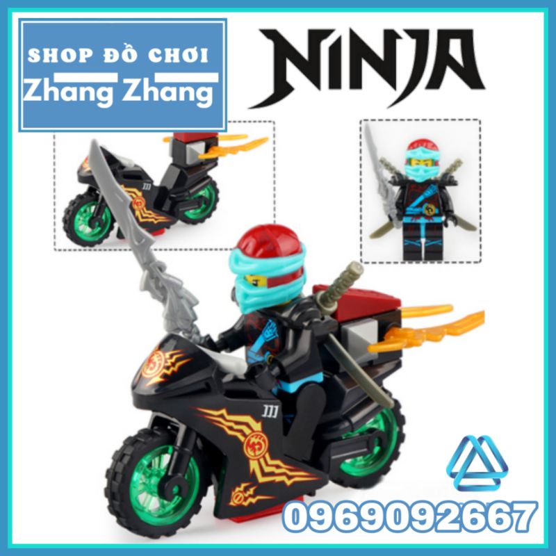 Xếp hình mô hình Ninja gồm Zane - Kai - Jay - Cole Nya - Lloyd tặng kèm ...