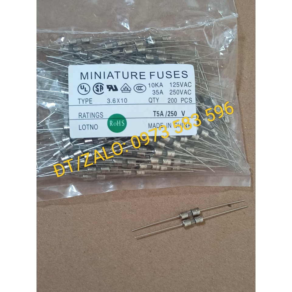 Cầu Chì Chân cắm T5A 250V 3.6 x 10mm (30 con / Túi) | Shopee Việt Nam