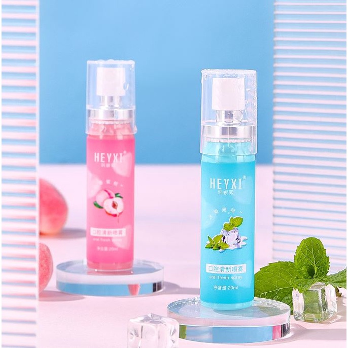 Xịt thơm miệng HEYXI 20ML vị đào/ bạc hà kháng khuẩn thơm mát | Shopee ...