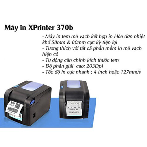 Máy in bill Xprinter XP-370B (mã vạch) | Shopee Việt Nam