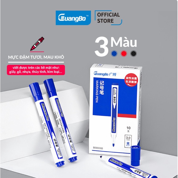 BÚT DẠ DẦU, BÚT VĨNH CỬU VIẾT CD MÀU XANH/ĐEN/ĐỎ GUANGBO B09006D/B09006R/B09006B | Shopee Việt Nam