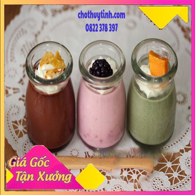 Hũ thủy tinh pudding, yaua 100ml nắp nhựa dáng thon | Shopee Việt Nam