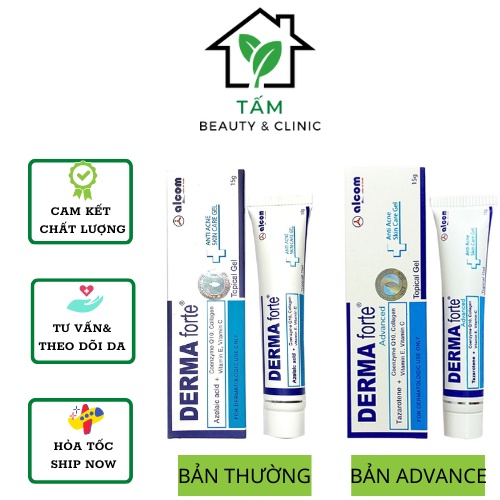 [CHÍNH HÃNG] DERMA FORTE Gel và DERMA FORTE ADVANCED 15g- Gel ngừa mụn ...