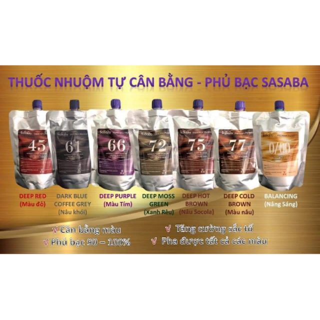 MÀU NHUỘM TỰ CÂN BẰNG - PHỦ BẠC SASABA 450ml | Shopee Việt Nam
