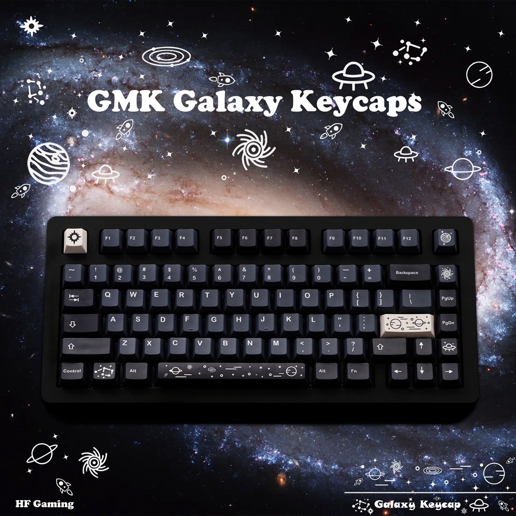 GMK Galaxy Keycaps, 130 phím PBT Keycaps Cherry Profile DYE-SUB Cá nhân ...