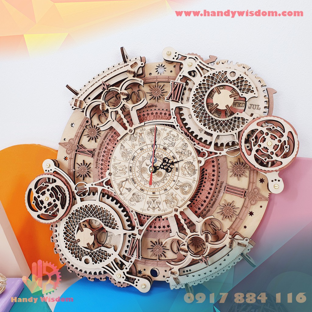 Mô hình gỗ chuyển động - Đồng hồ Zodiac - Robotime Zodiac Clock LC601 ...