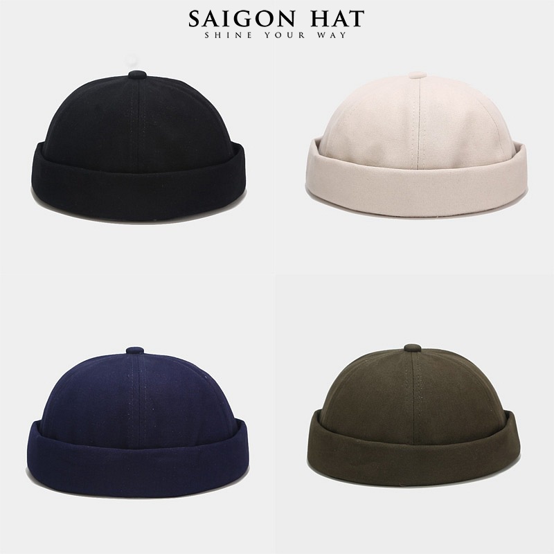 Mũ tròn miki hat nam nữ nón không vành trơn basic mũ lưỡi trai không ...