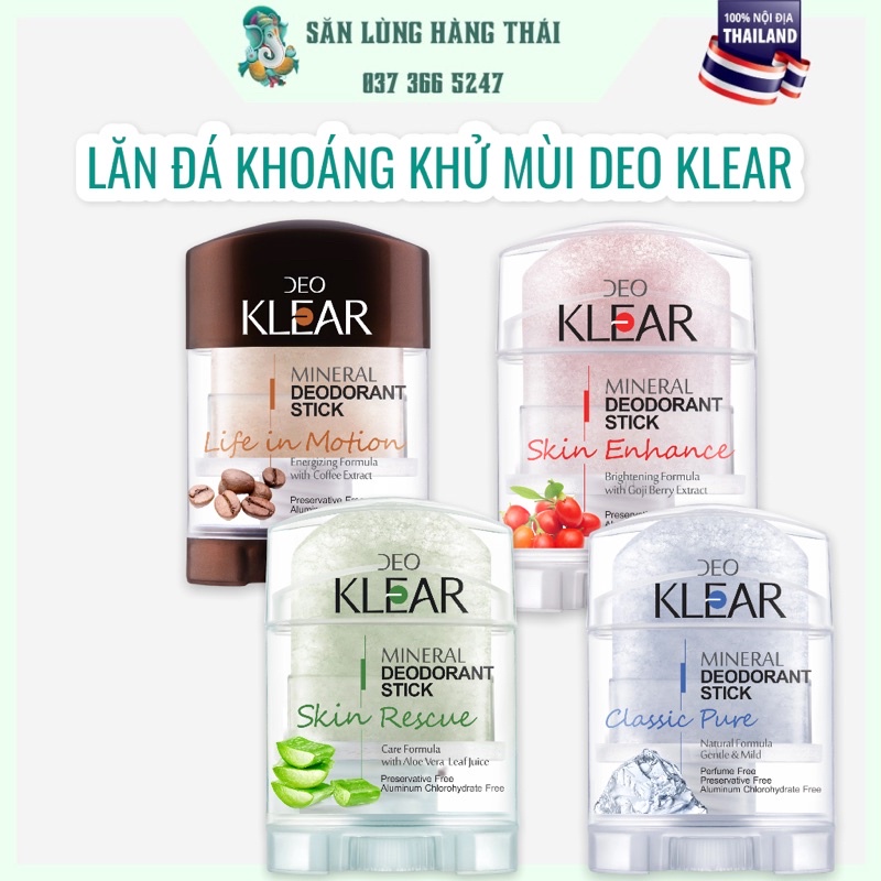 Lăn Đá Khoáng Khử Mùi Cơ Thể Deo Klear Thái Lan | Shopee Việt Nam
