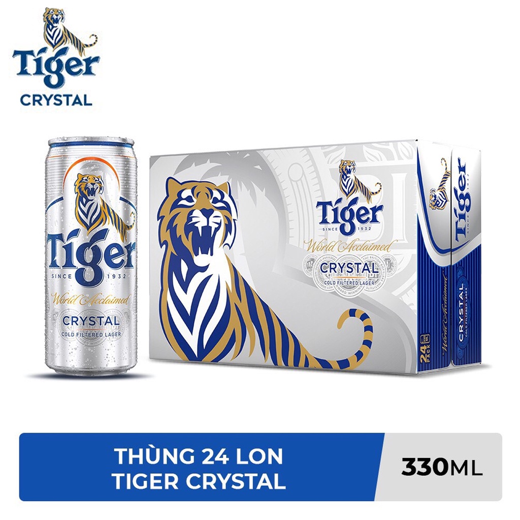 THÙNG 24 LON BIA TIGER CRYSTAL 330ML | Shopee Việt Nam
