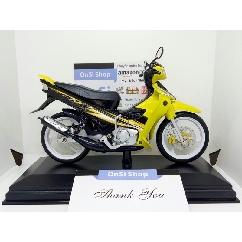 YAMAHA YAZ 125cc (Y125ZR) MÔ HÌNH XE MOTOR ( VÀNG - ĐEN - bánh trắng ...